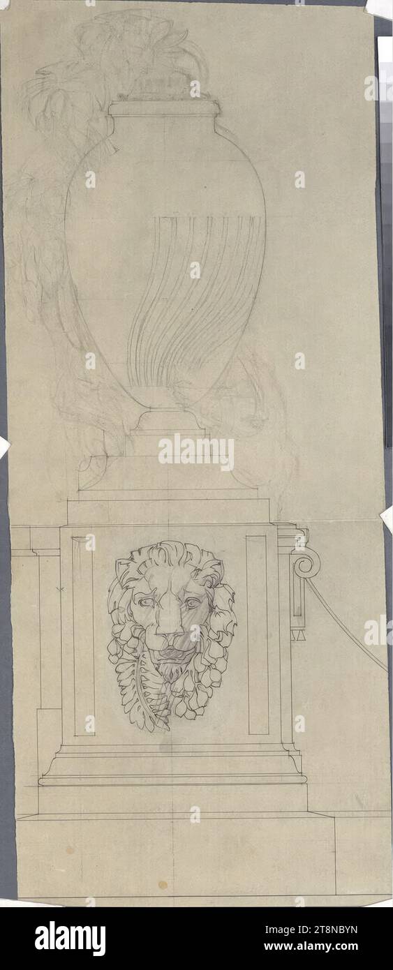 Vienna I, Hofburg, Burggarten, glass house, vase, elevation, Friedrich ...