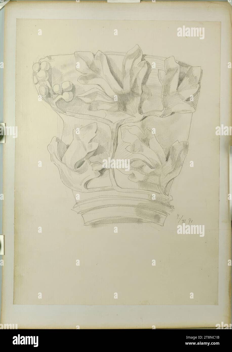 Study of a Capital, Perspective, 1891, Architectural Drawing, Paper ...