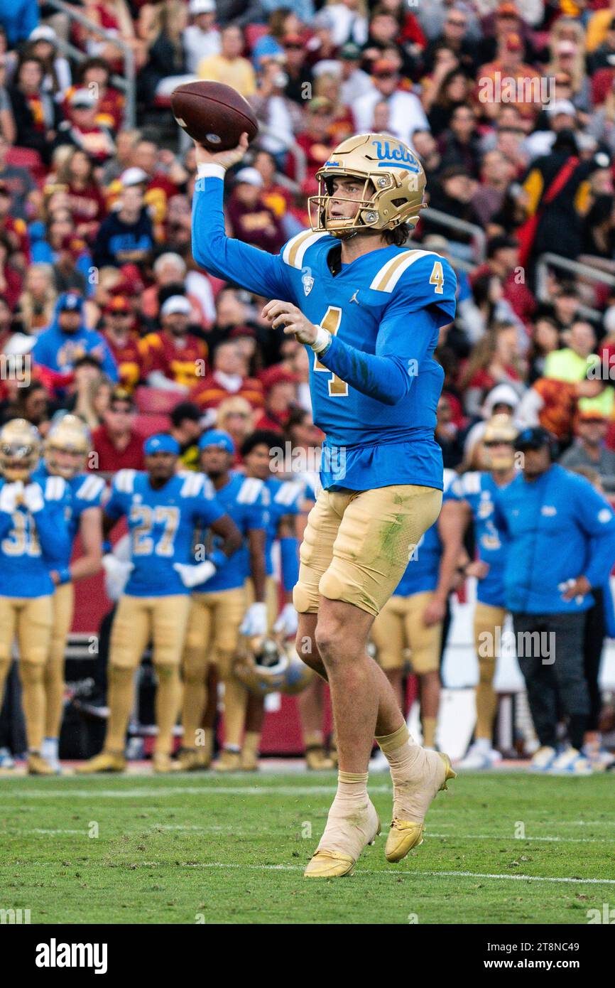 UCLA Bruins quarterback Ethan Garbers (4) throws during a NCAA football ...