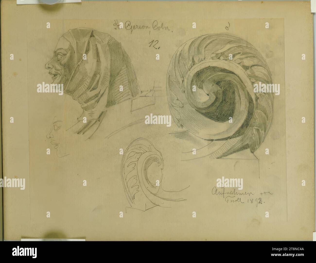 Cologne, St. Gereon, details of the choir stalls based on photos by ...