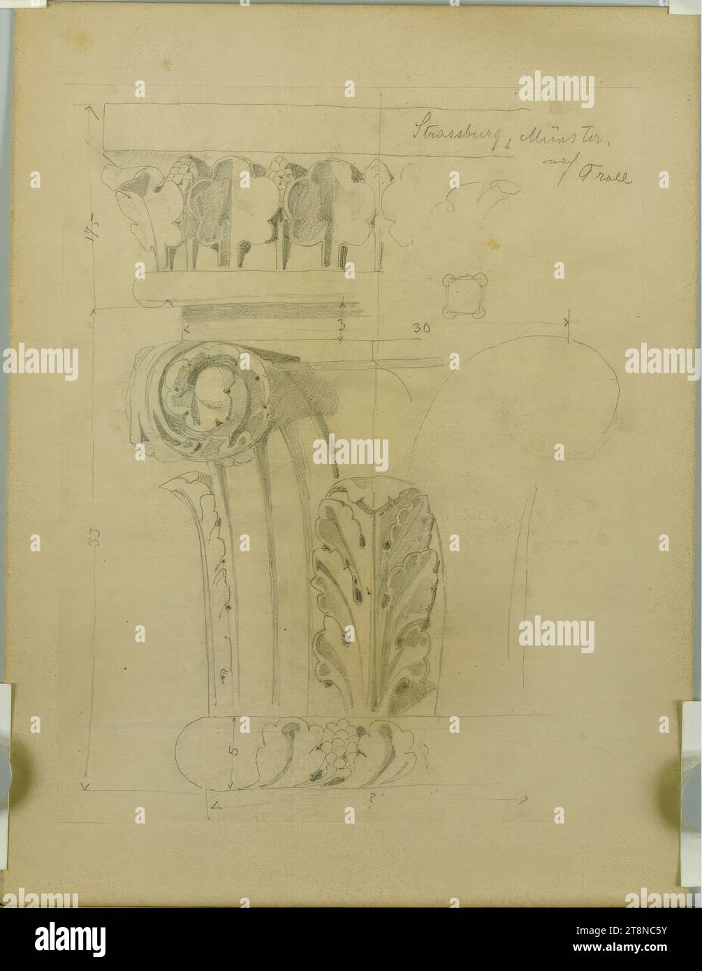 Strasbourg, Münster, capital after photos by Karl Troll, elevation ...