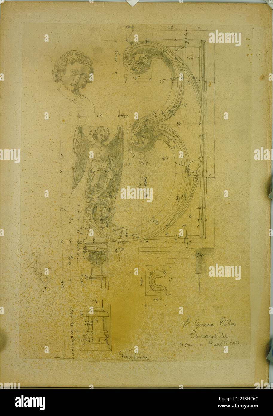 Cologne, St. Gereon, details of the choir stalls based on photos by ...