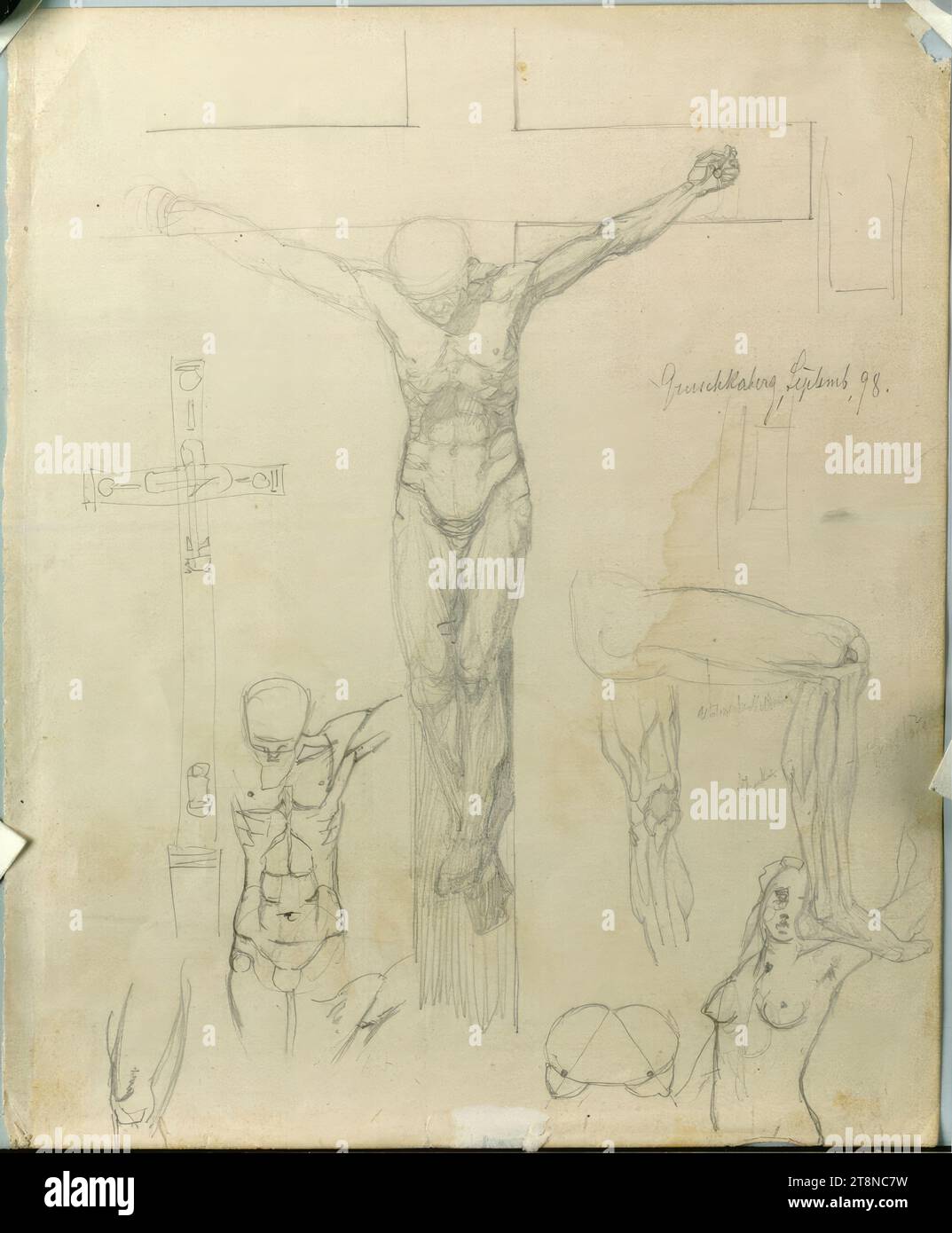Architectural survey, study of a crucified man, Alfred Castelliz (Celje ...