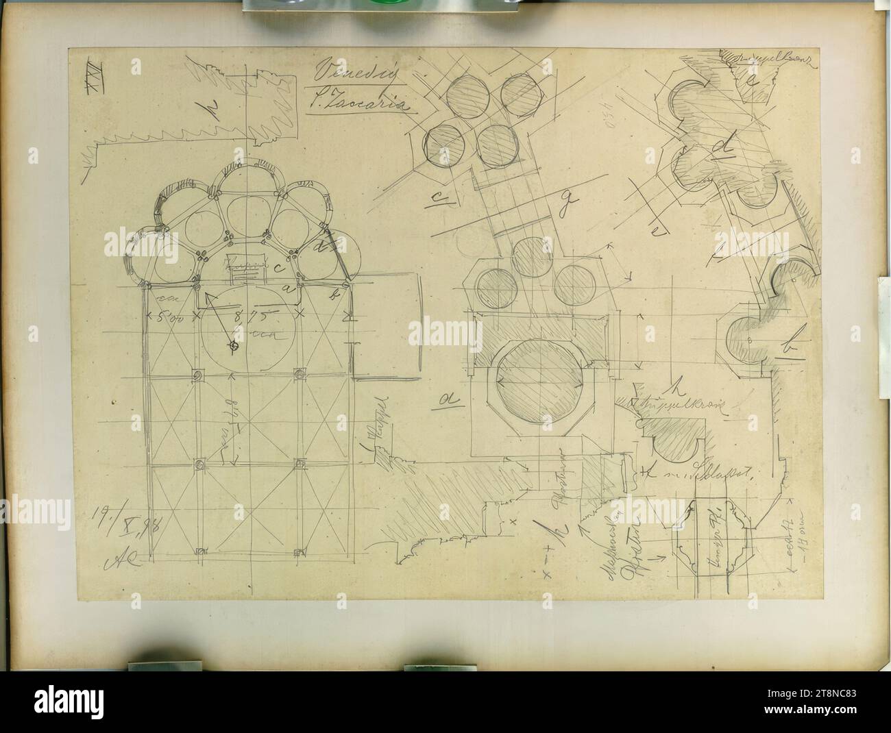 Architectural survey, Venice, S. Zaccaria, ground plan, detailed ground ...
