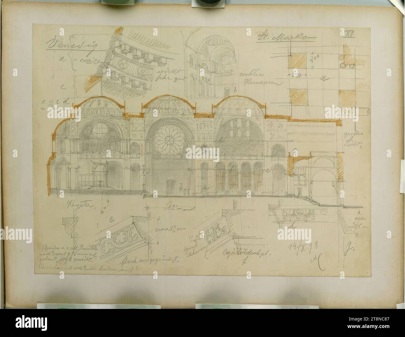 Architectural survey, Venice, S. Marco, ground plan, longitudinal ...