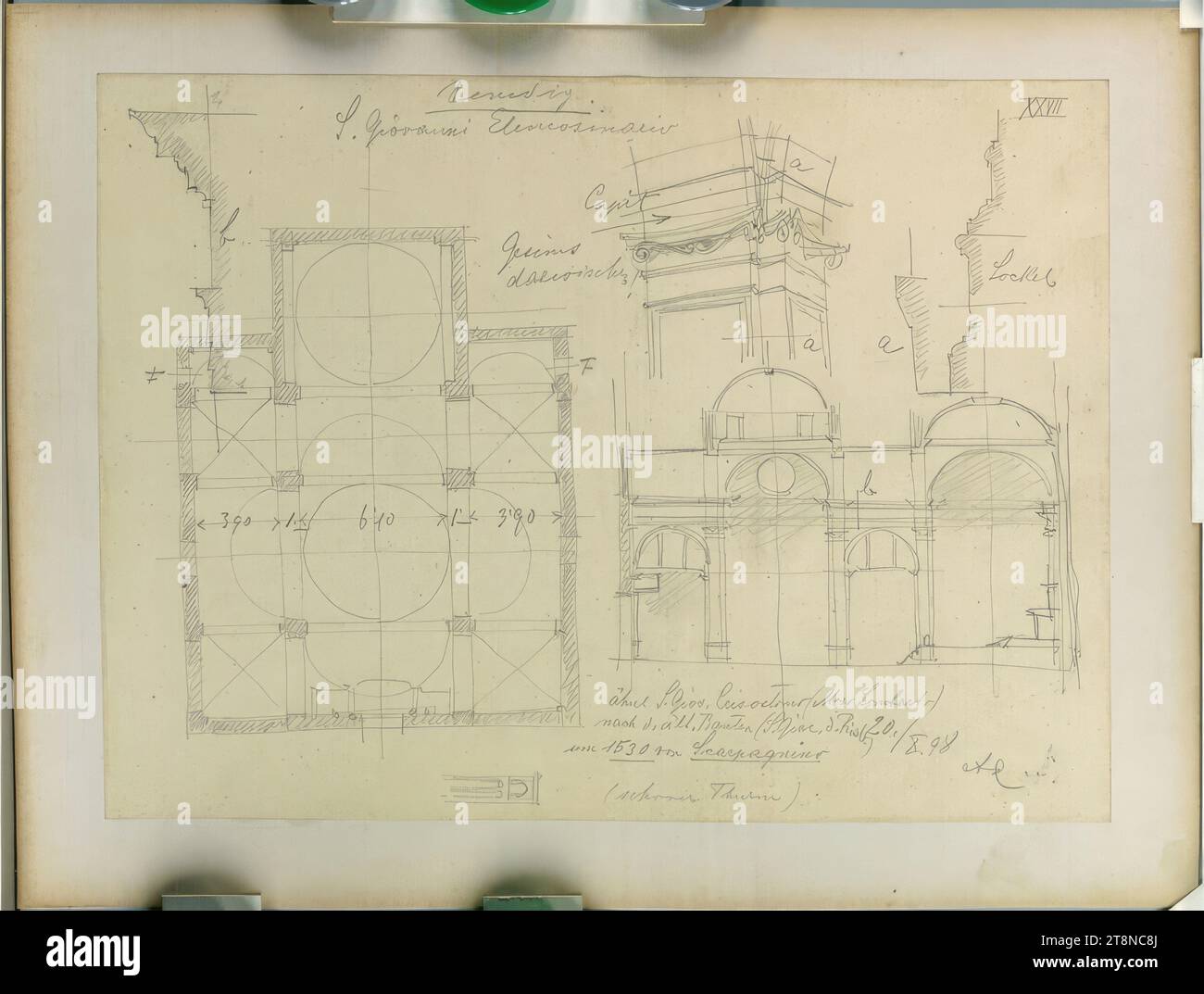 Architectural survey, Venice, S. Giovanni Elemosinario, ground plan ...