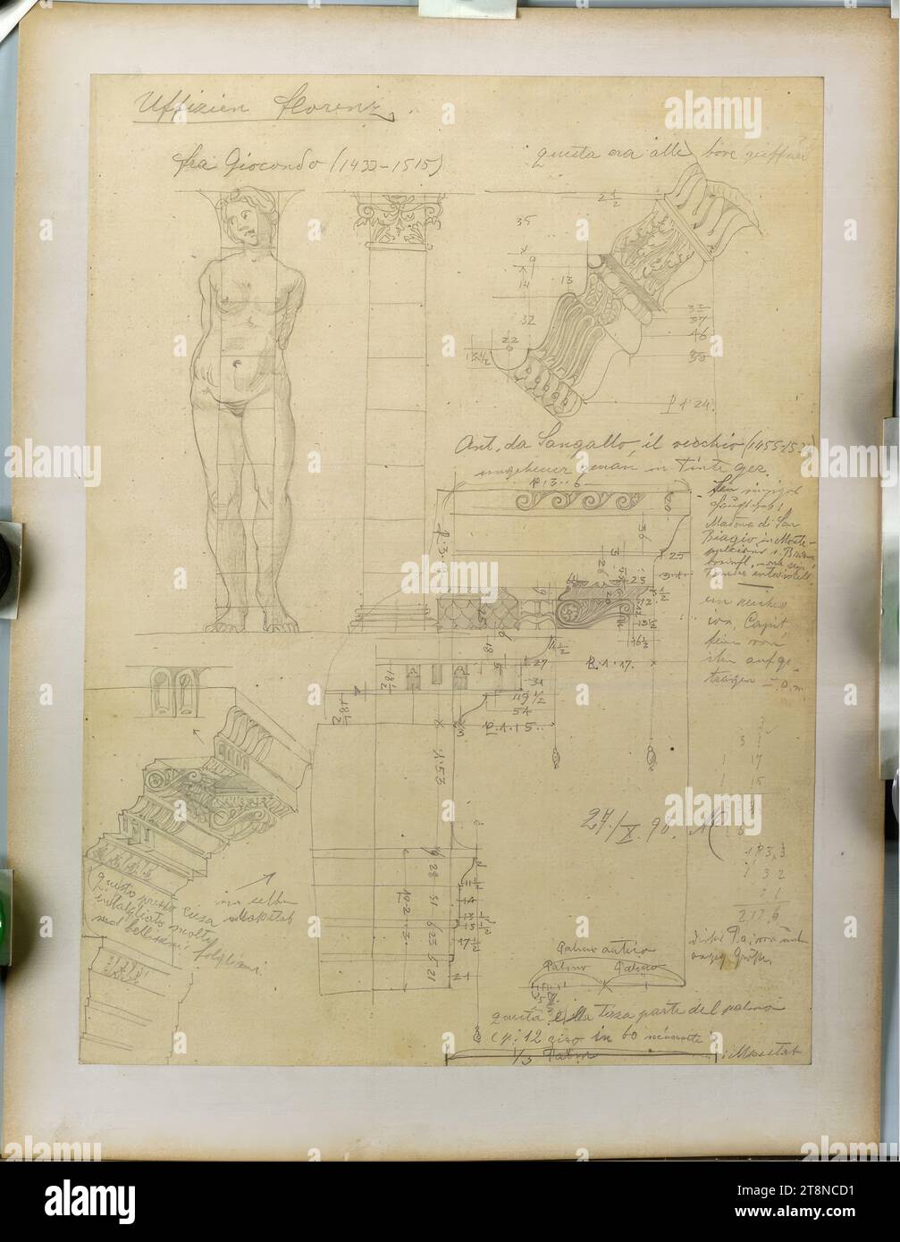 Sketches for studies by Fra Giocondo and Antonio da Sangallo the Elder ...