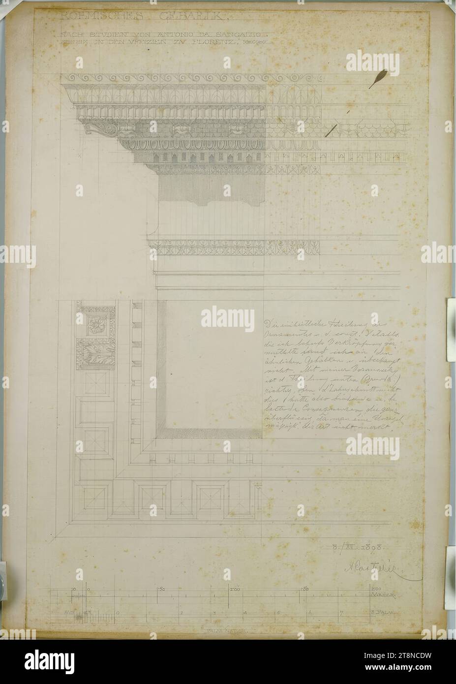 Roman entablature after Antonio da Sangallo (Florence, Uffizi ...