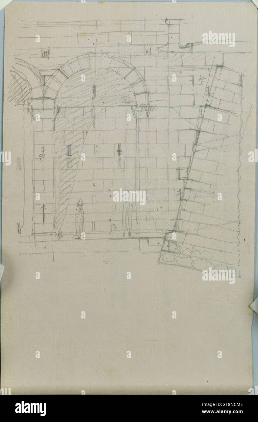 Study for arcades in ashlar masonry, elevation, section, architectural ...
