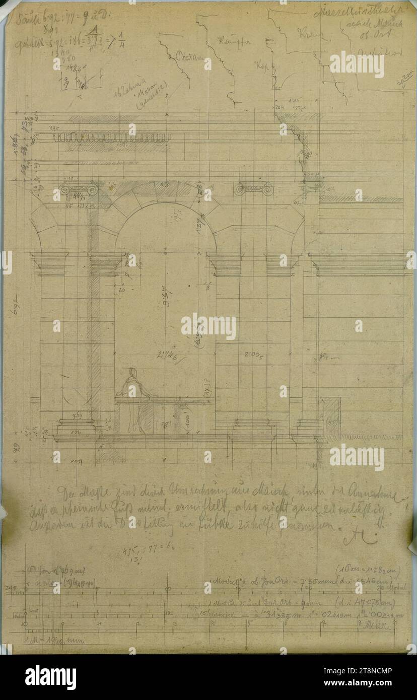 Rome, Marcellus Theater, facade section of the Ionic order, elevation ...