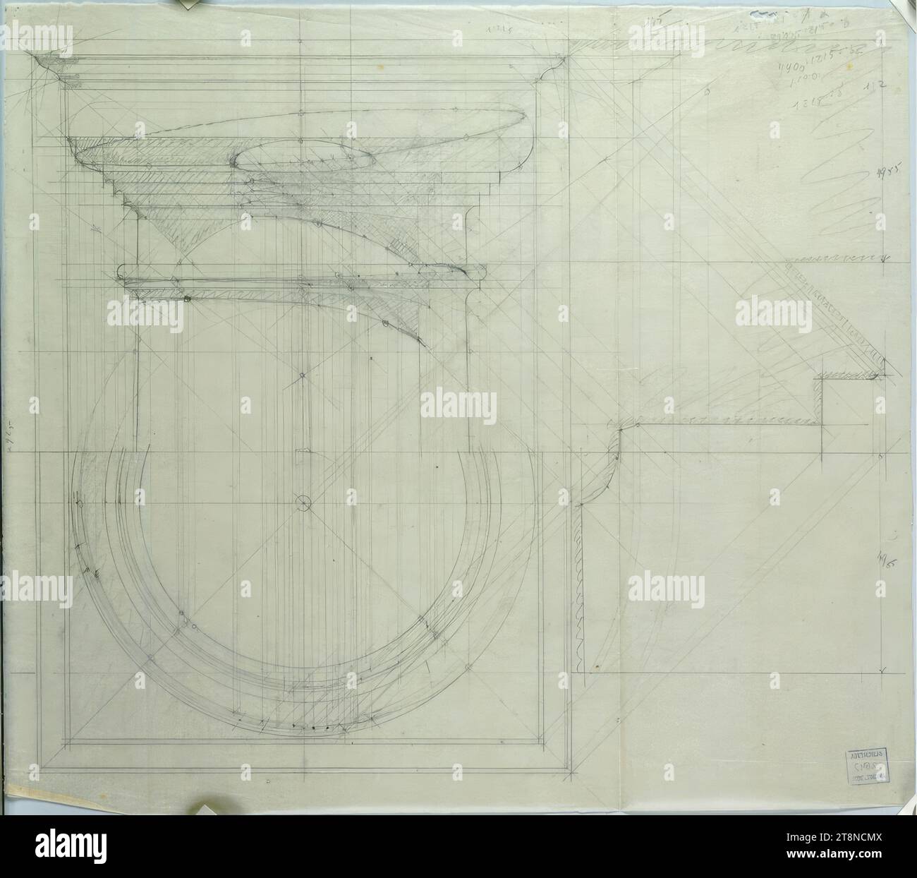 Rome, Marcellus Theater, details of the lower order, elevation, section ...