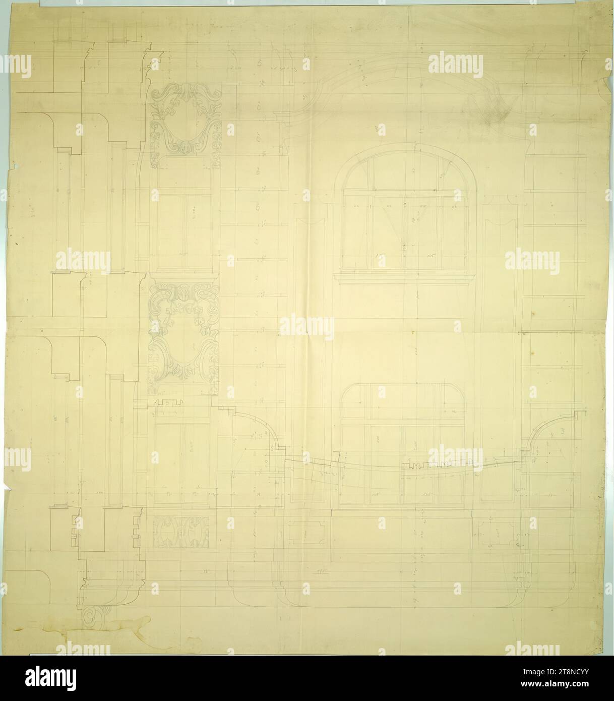 Vienna VII, Lerchenfelderstrasse 99-101, section of the facade ...