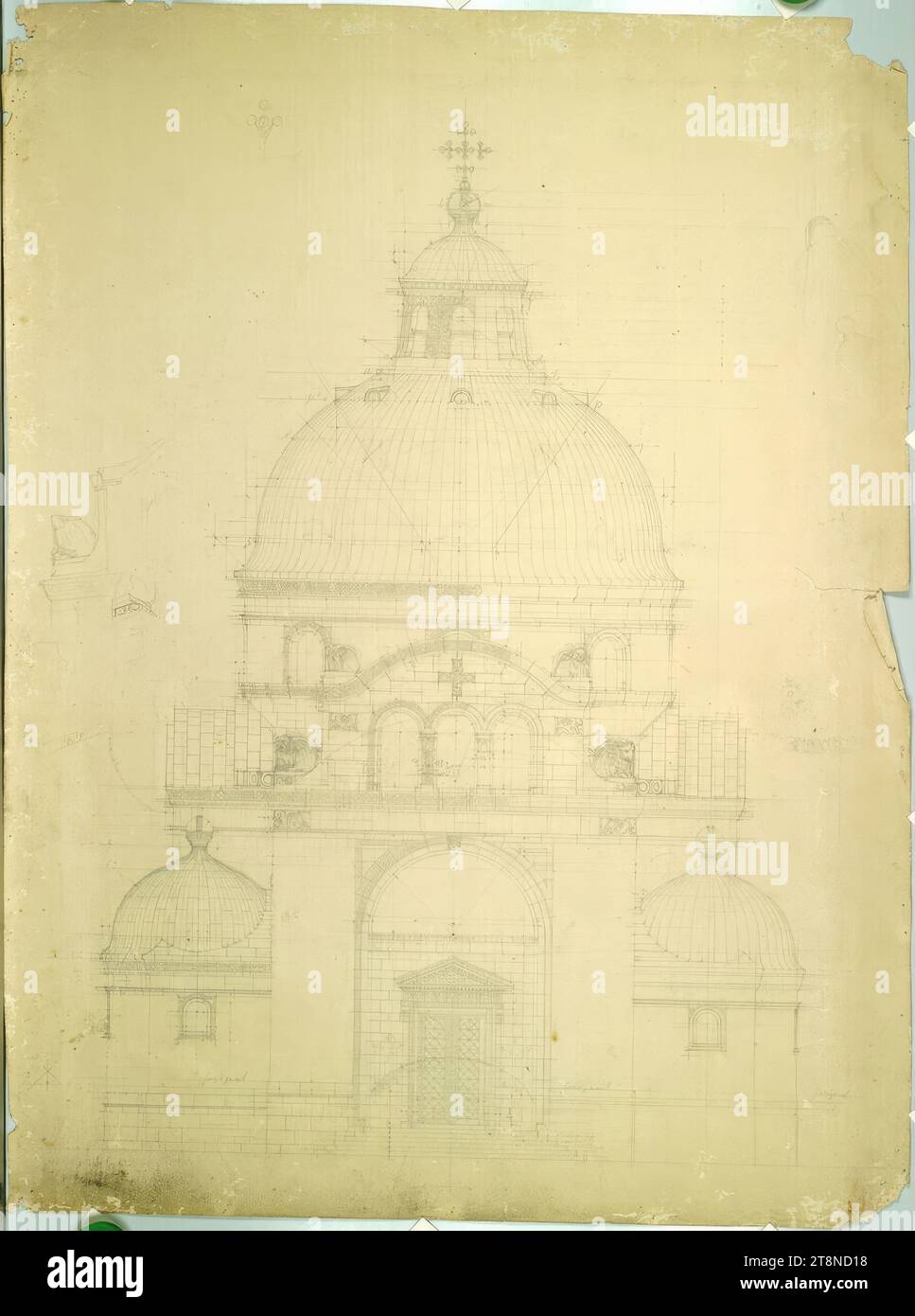 Salzburg, cemetery chapel, front view, Alfred Castelliz (artist, Celje ...