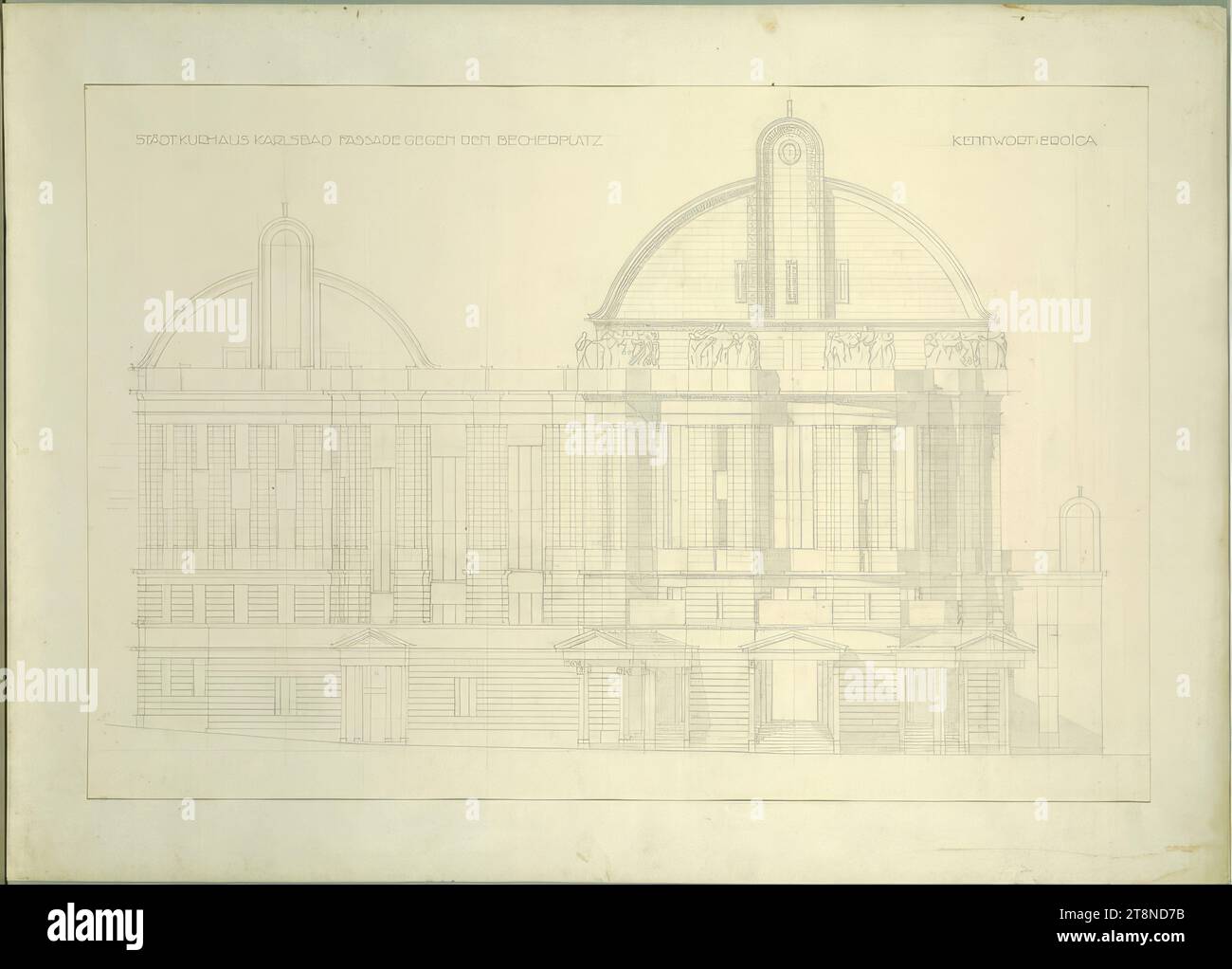 Karlovy Vary, Municipal Kurhaus, competition design 'Eroica', facade ...