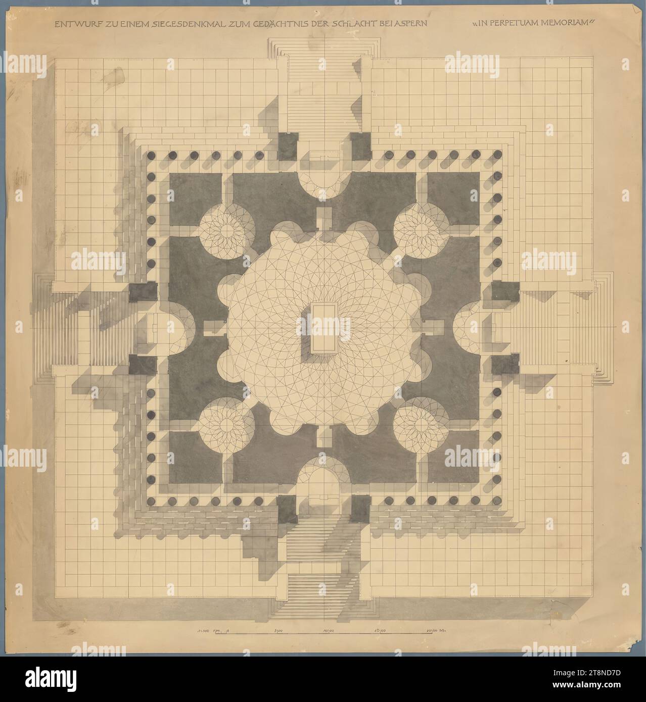 Ground plan from a competition design for a victory monument, Alfred ...
