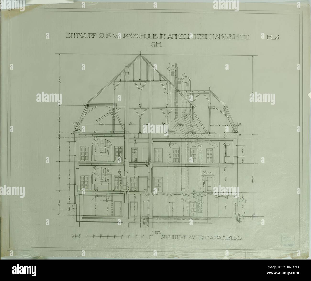 Arnoldstein, elementary school, longitudinal section, Alfred Castelliz ... Arnoldstein, elementary school, longitudinal section, Alfred Castelliz ...