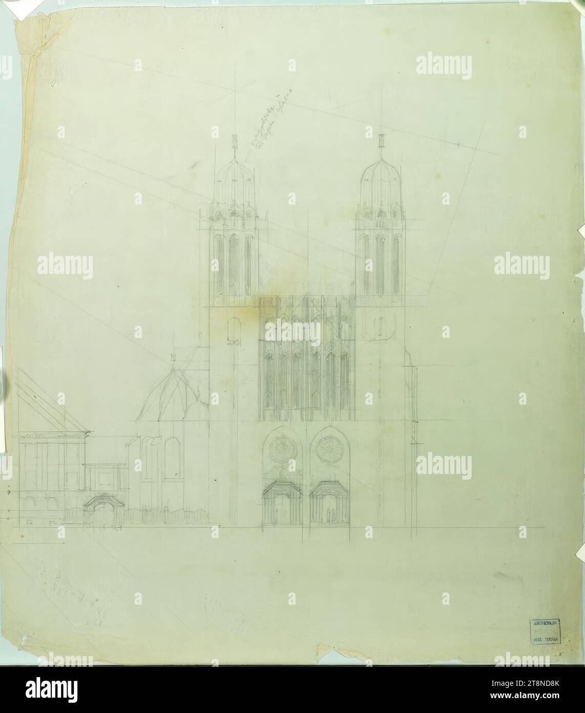 Vienna-Penzing, extension of the parish church of St. Jakob, sketch for ...