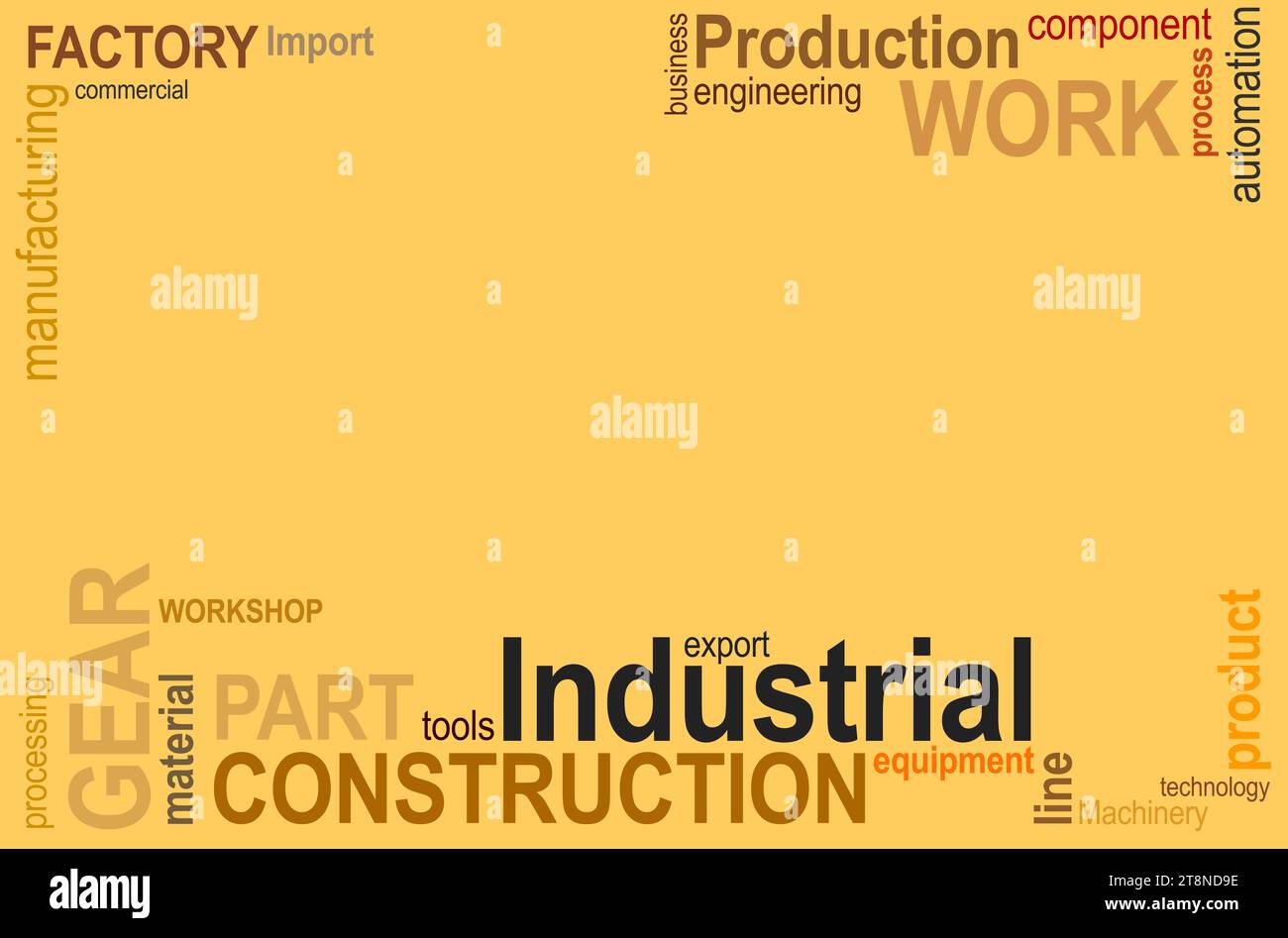 A vibrant word border with the wors industrial construction arranged in ...