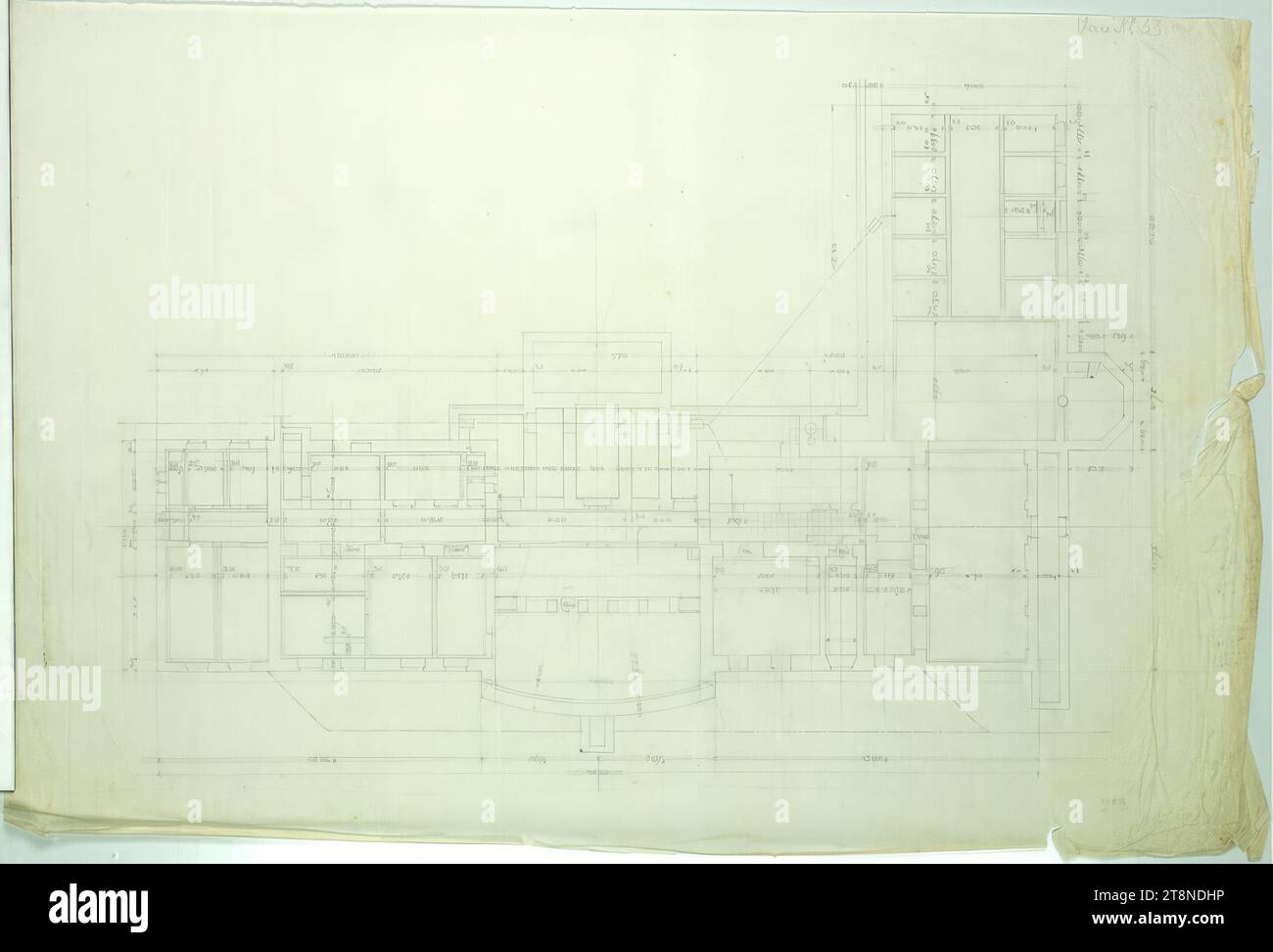 Bad Groß Ullersdorf (North Moravia), Thesstal sanatorium, foundation plan, ground plan, Alfred ...