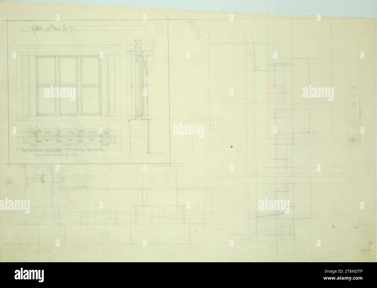 Bad Groß Ullersdorf (North Moravia), Thesstal sanatorium, three-wing window and natural details ...