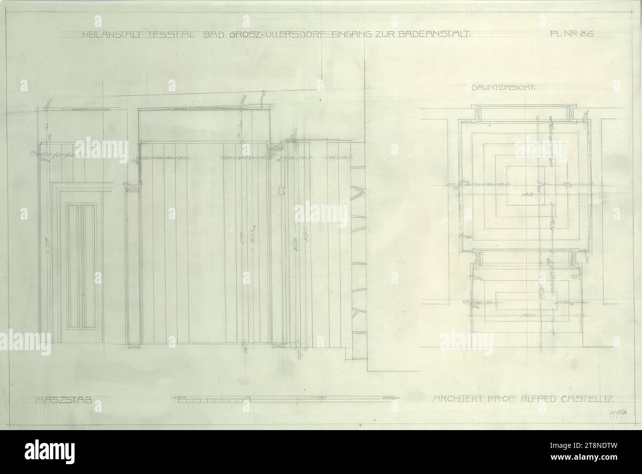 Bad Groß Ullersdorf (North Moravia), Thesstal sanatorium, entrance to the bathing establishment ...