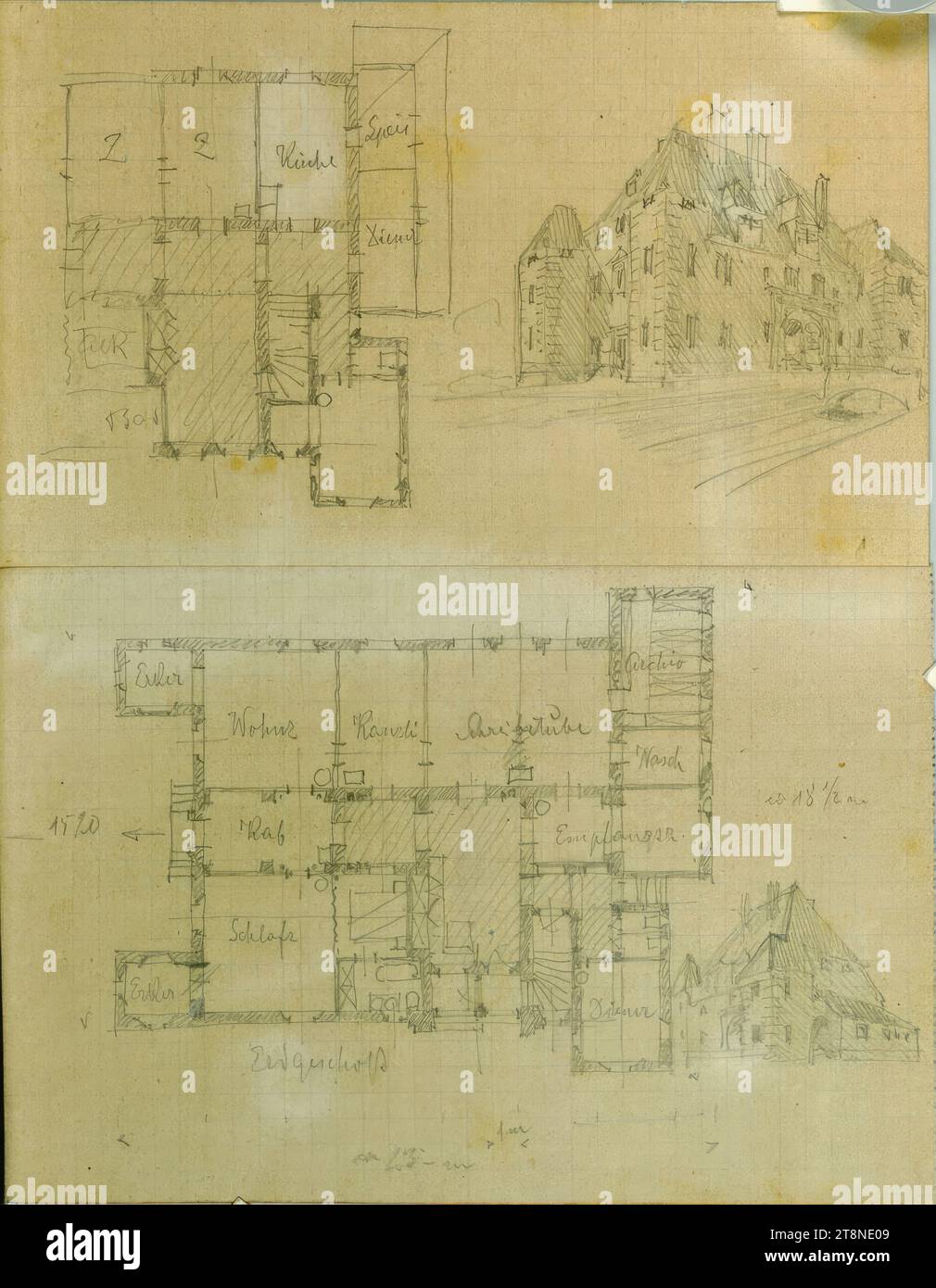 Rehberg, residential and office building Georg Grabner, design sketch ...