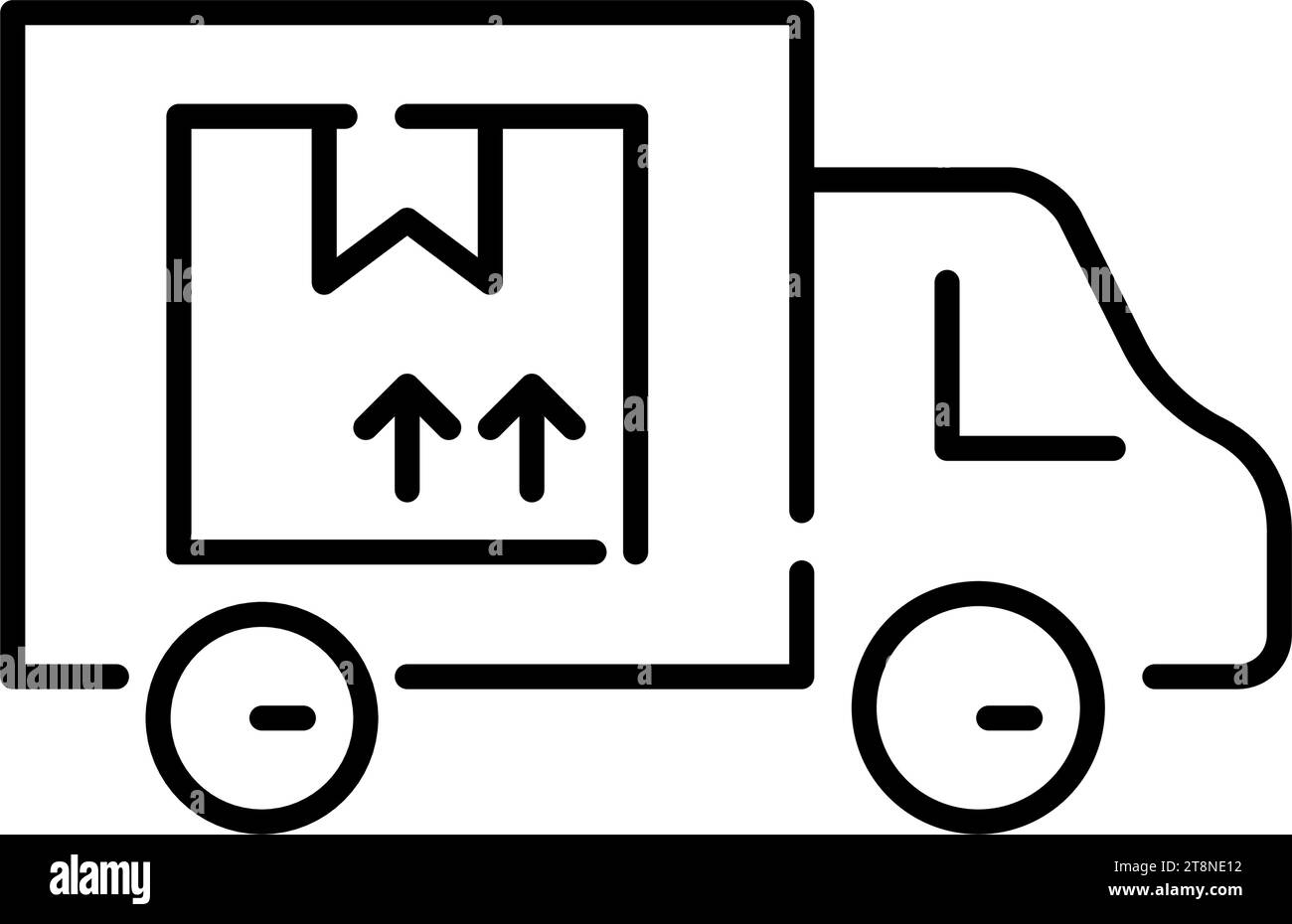 Truck delivery service. Fragile parcel box. Pixel perfect, editable ...