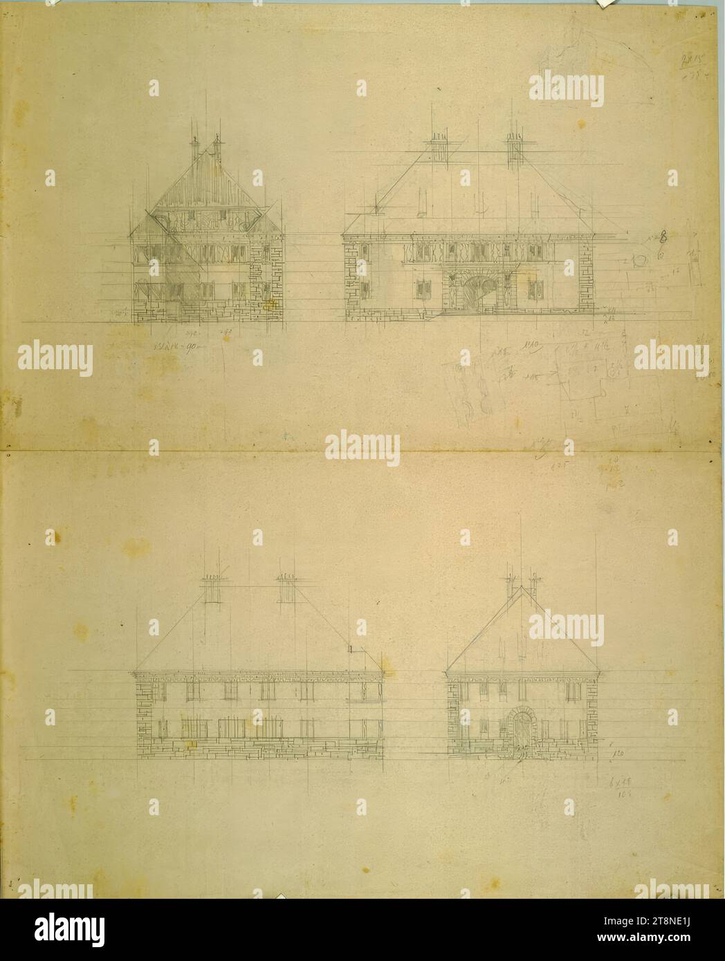 Rehberg, residential and office building Georg Grabner, facade sketches ...