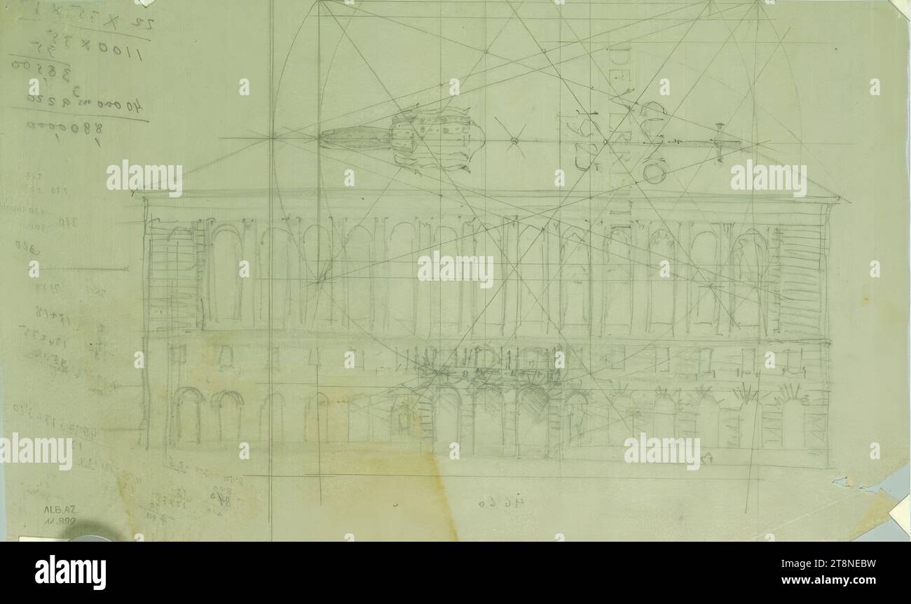 Draft for Cuno de Verette's tomb, elevation sketch, Alfred Castelliz ...