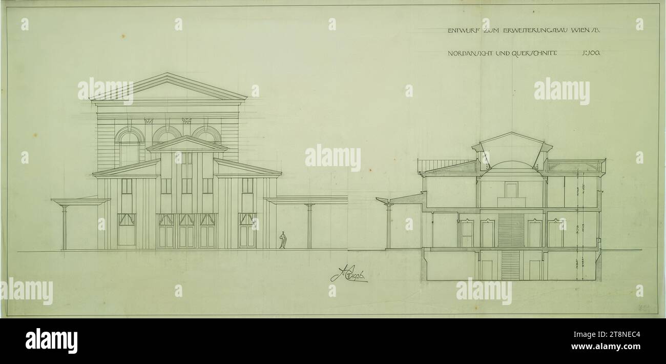 Vienna, refectory, SB extension, counter-project by Dianabad AG, north ...