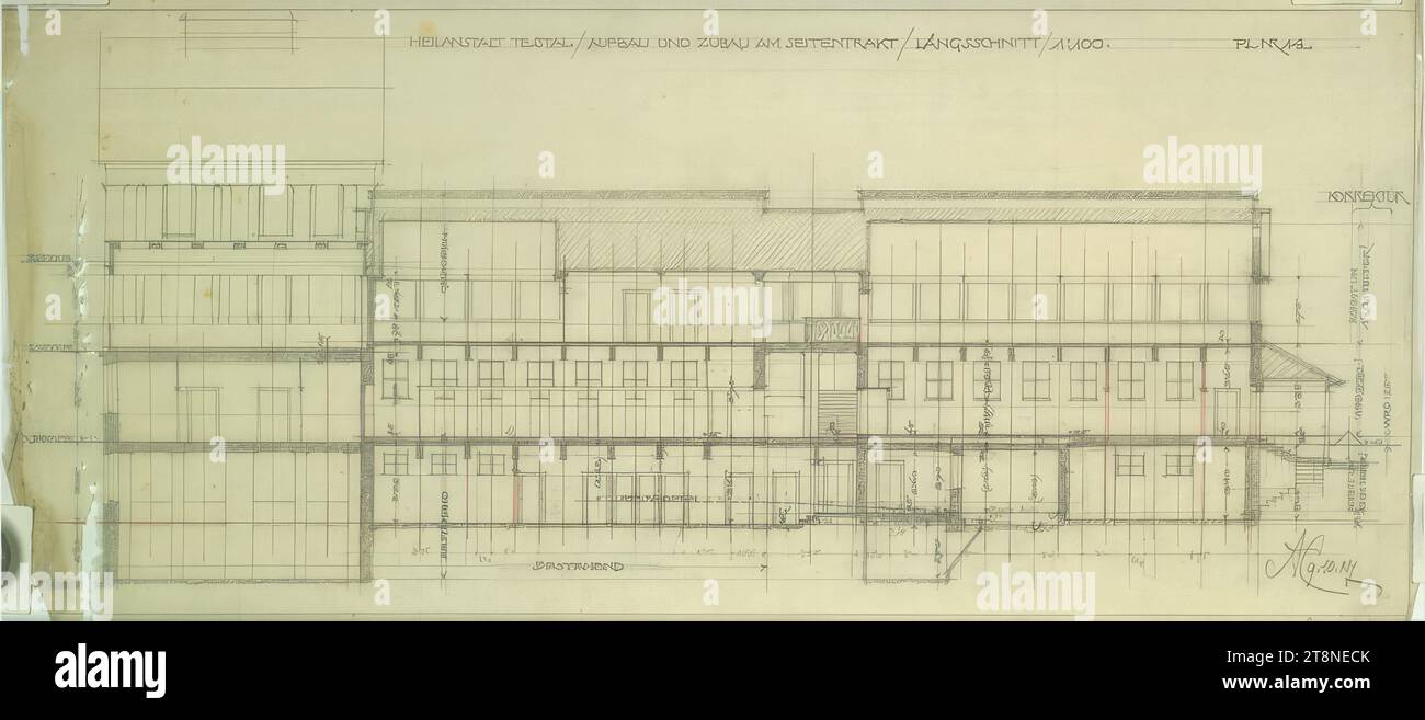 Bad Groß-Ullersdorf, Thesstal sanatorium, construction and extension to the bathing wing ...