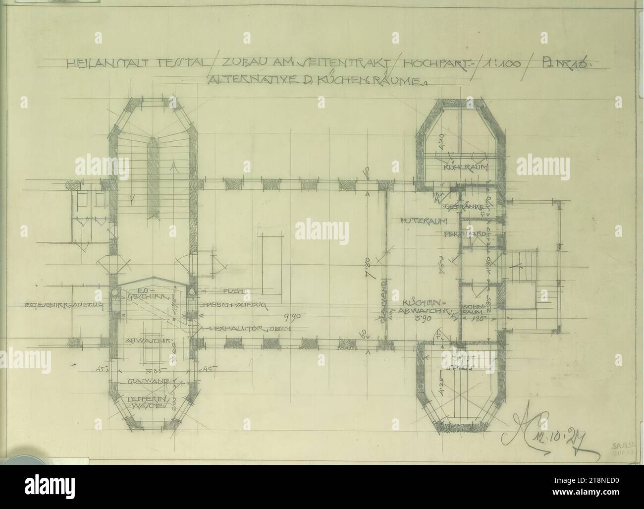 Bad Groß-Ullersdorf, Thesstal sanatorium, construction and extension to the bathing wing ...