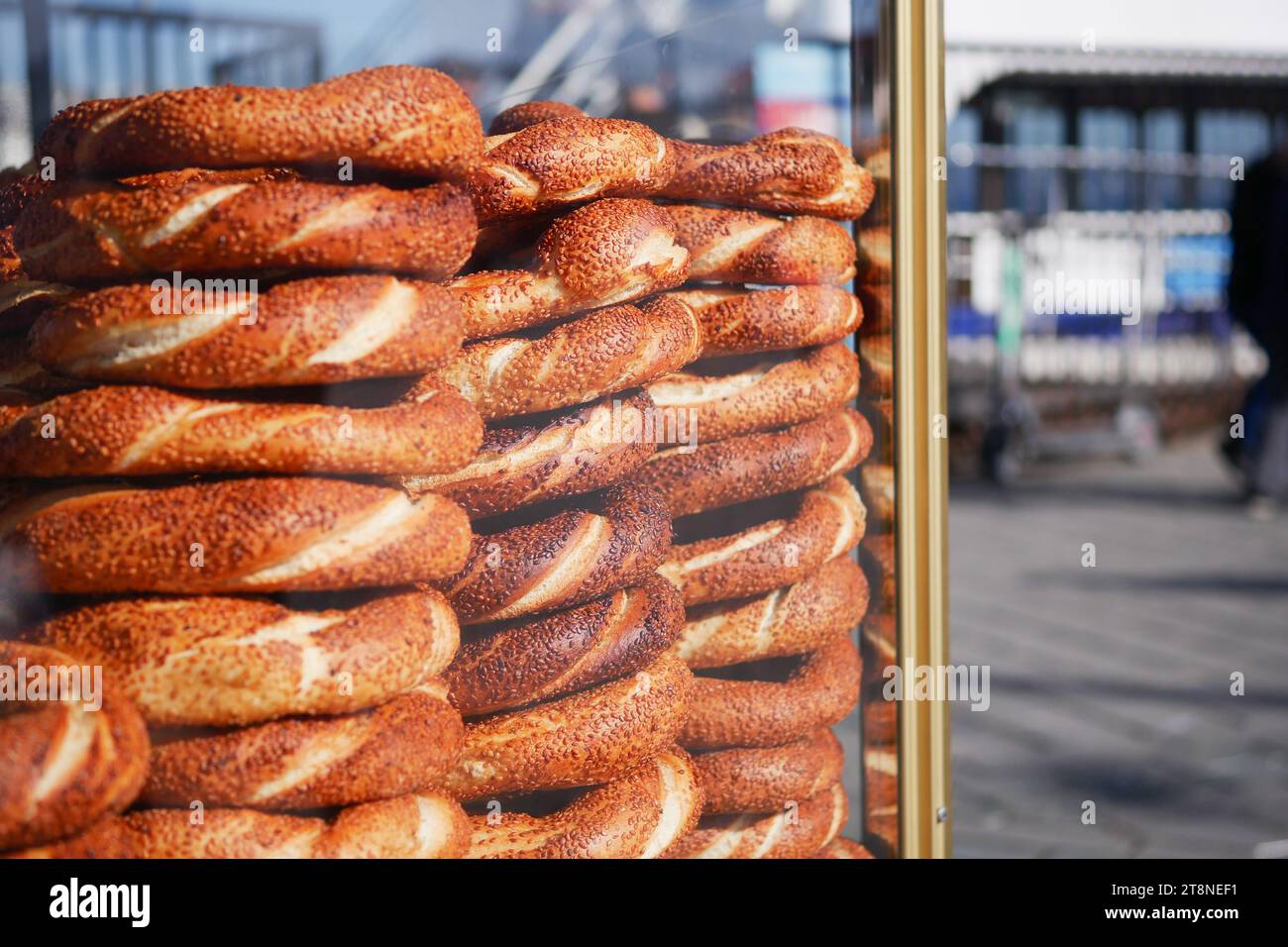 Turkish Bagel Simit selling at taqsim square in a van Stock Photo - Alamy