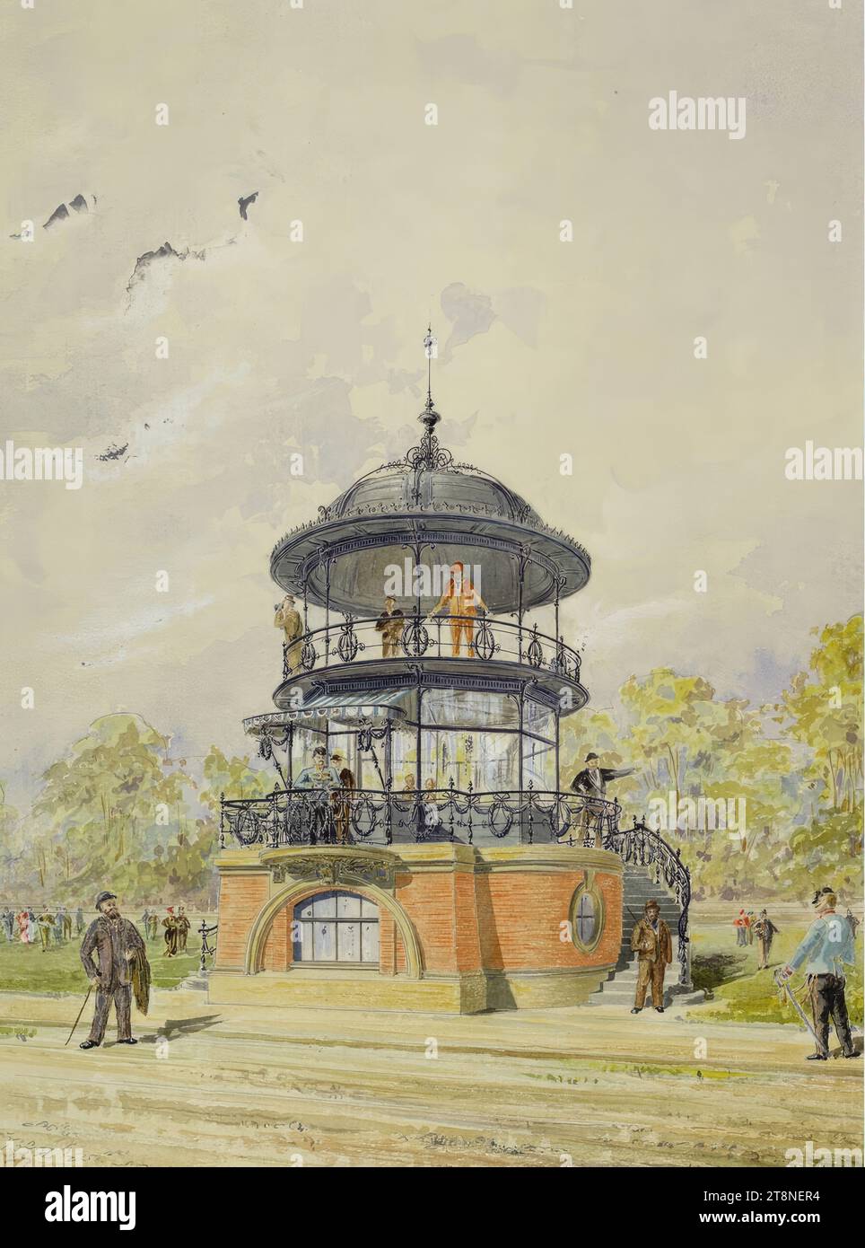 Vienna, Krieau, trotting club, judges' box, presentation perspective ...