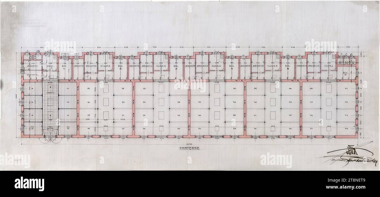 Vienna, Krieau, trotting facility, stables (54 stalls), ground floor ...