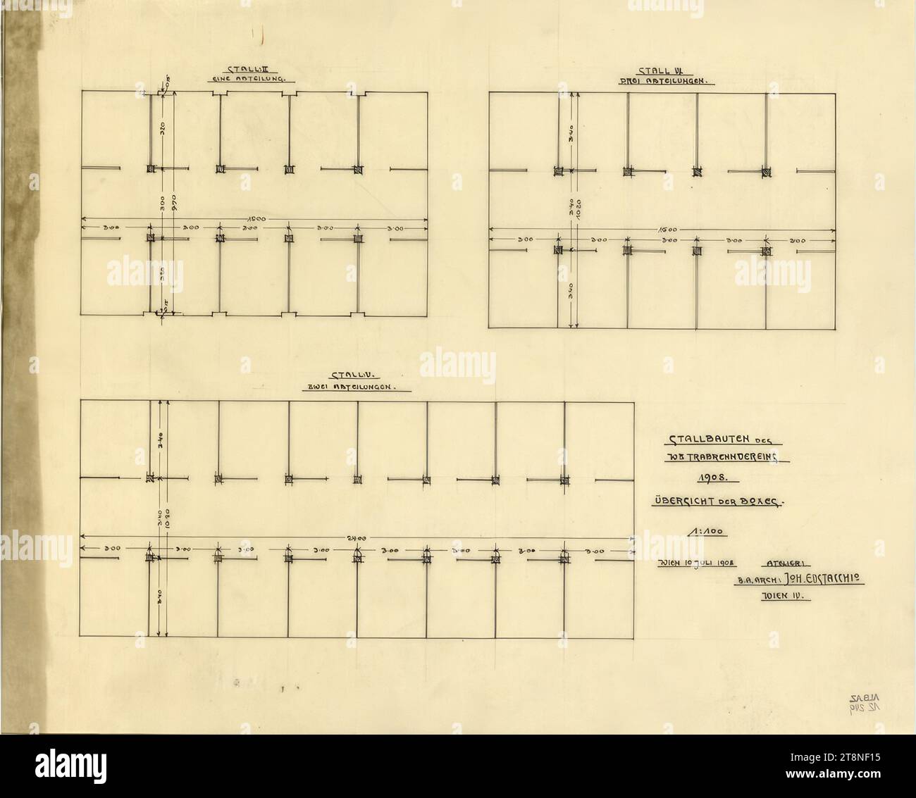 Vienna, Krieau, trotting facility, stable buildings, overview of the ...
