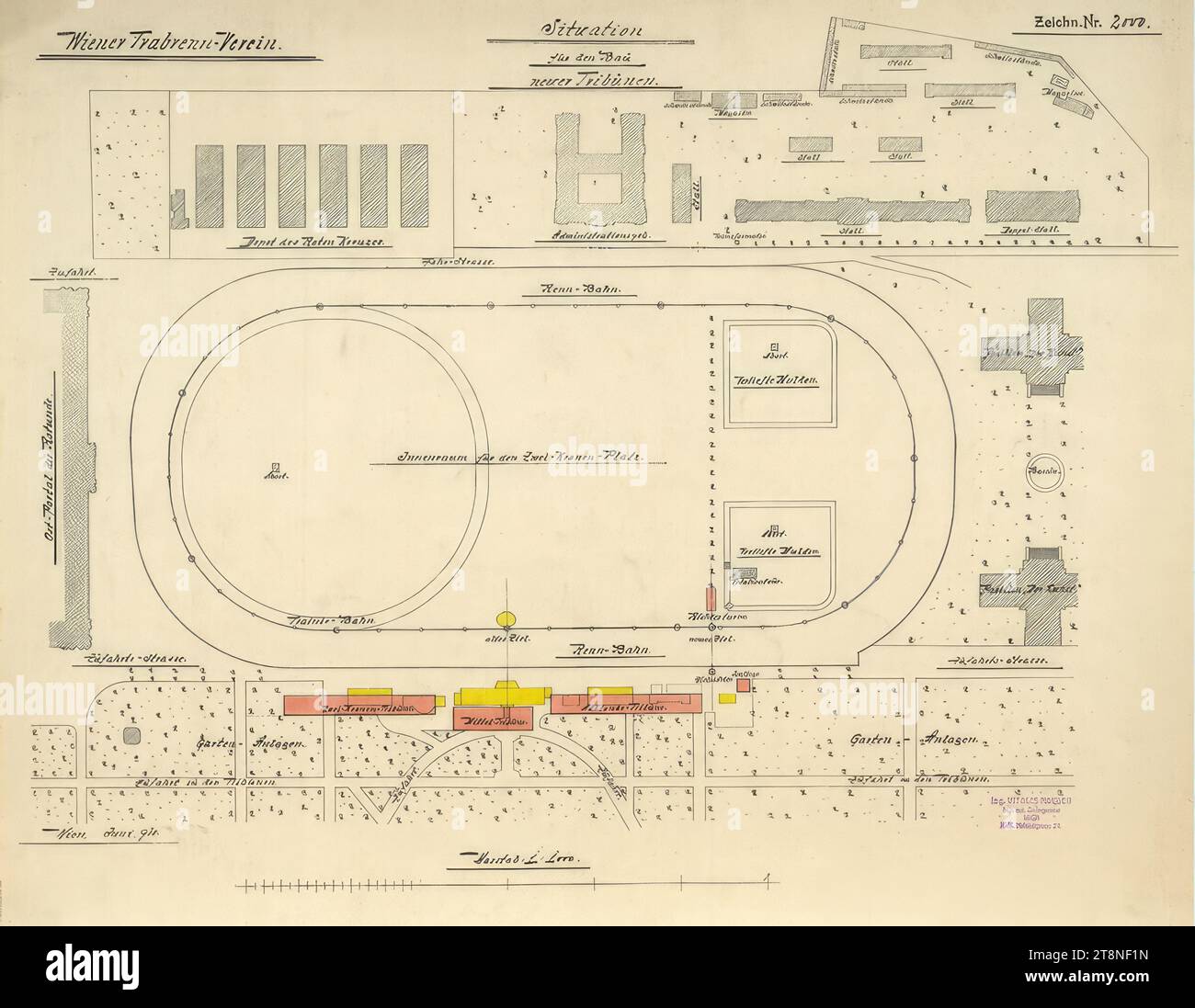 Vienna, Krieau, trotting facility, construction of new grandstands ...