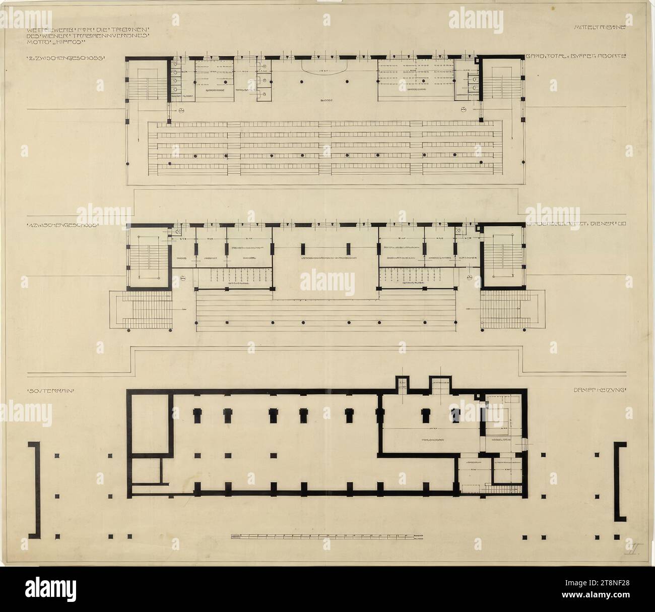 Vienna, Krieau, trotting facility, 'Hippos' competition project, Hegele ...