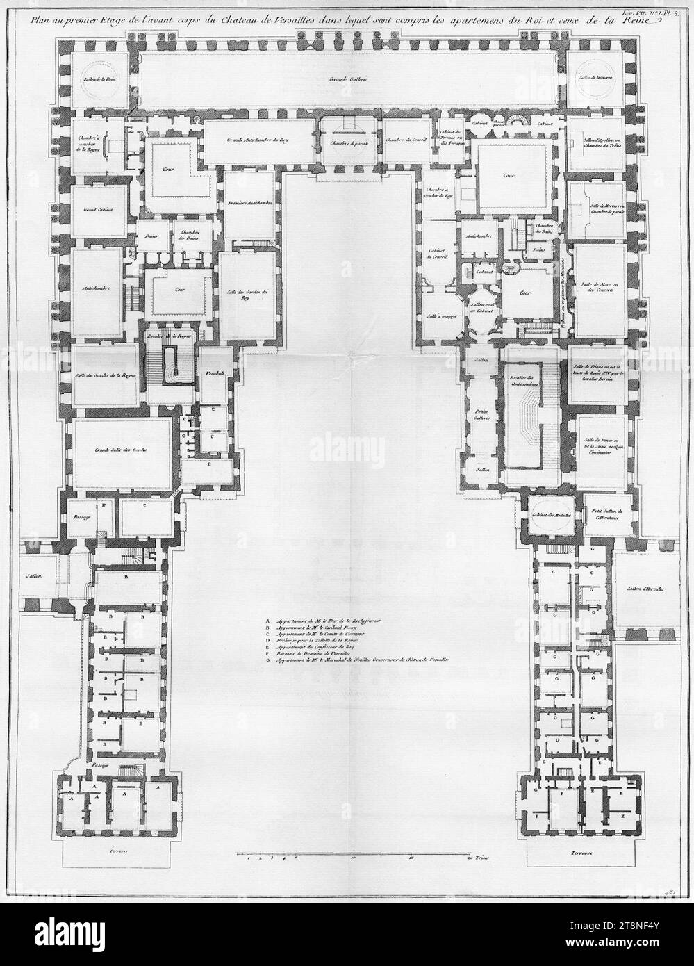 Versailles - Plan du premier étage de l'avant corps - Architecture ...