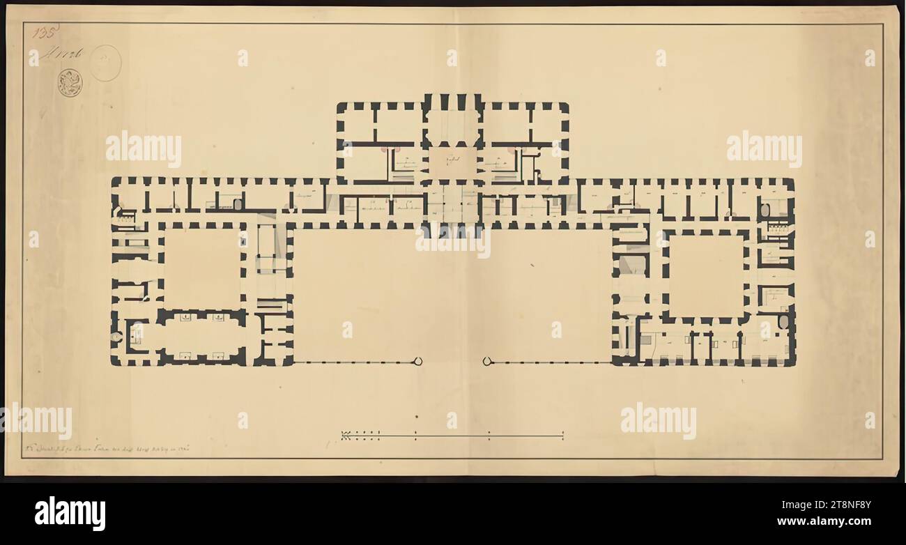 Budapest, Royal Castle in Furnace, ground plan, first floor, indefinite ...