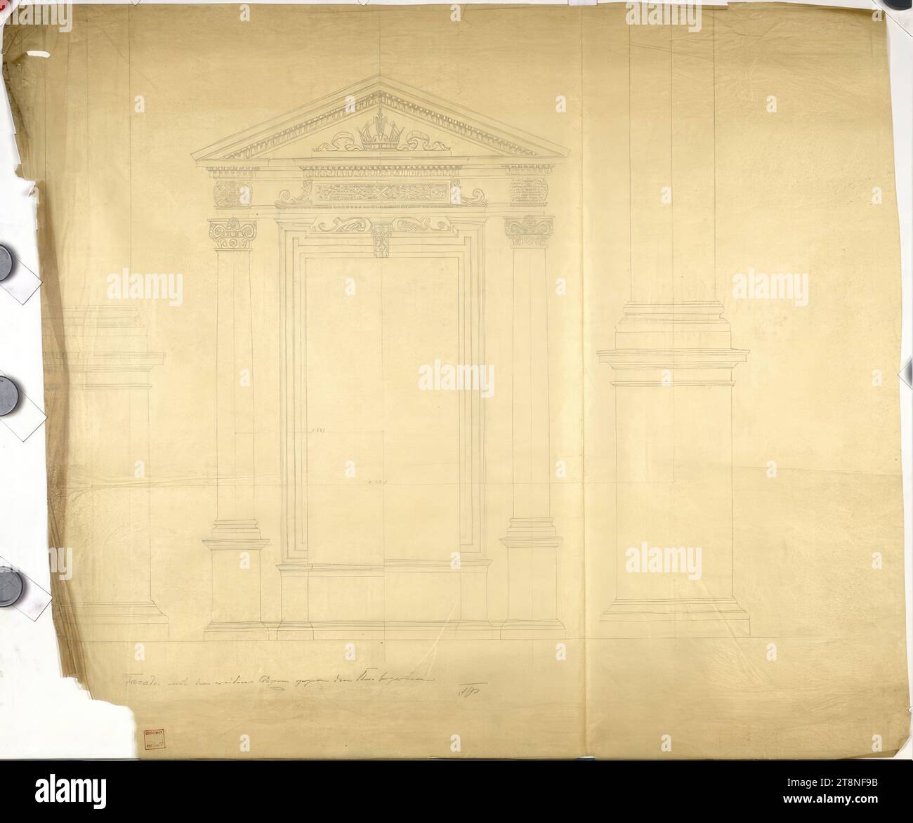 Vienna I, Hofburg, Neue Burg, draft of a window aedicula, elevation ...