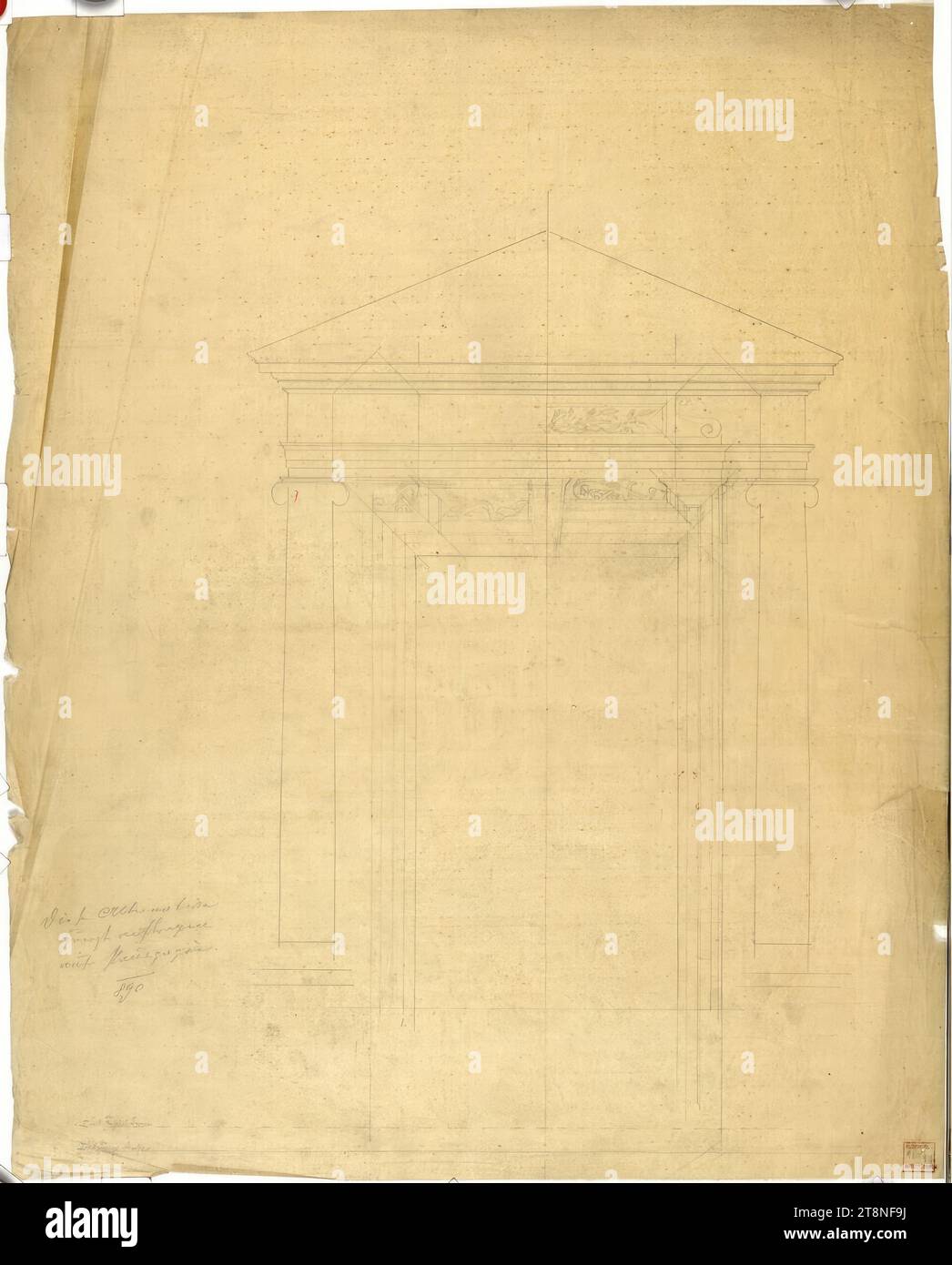 Vienna I, Hofburg, Neue Burg, draft of a window aedicula, elevation ...