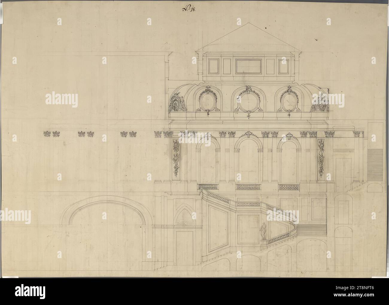 Vienna I, Hofburg, conversion and new building project, staircase ...