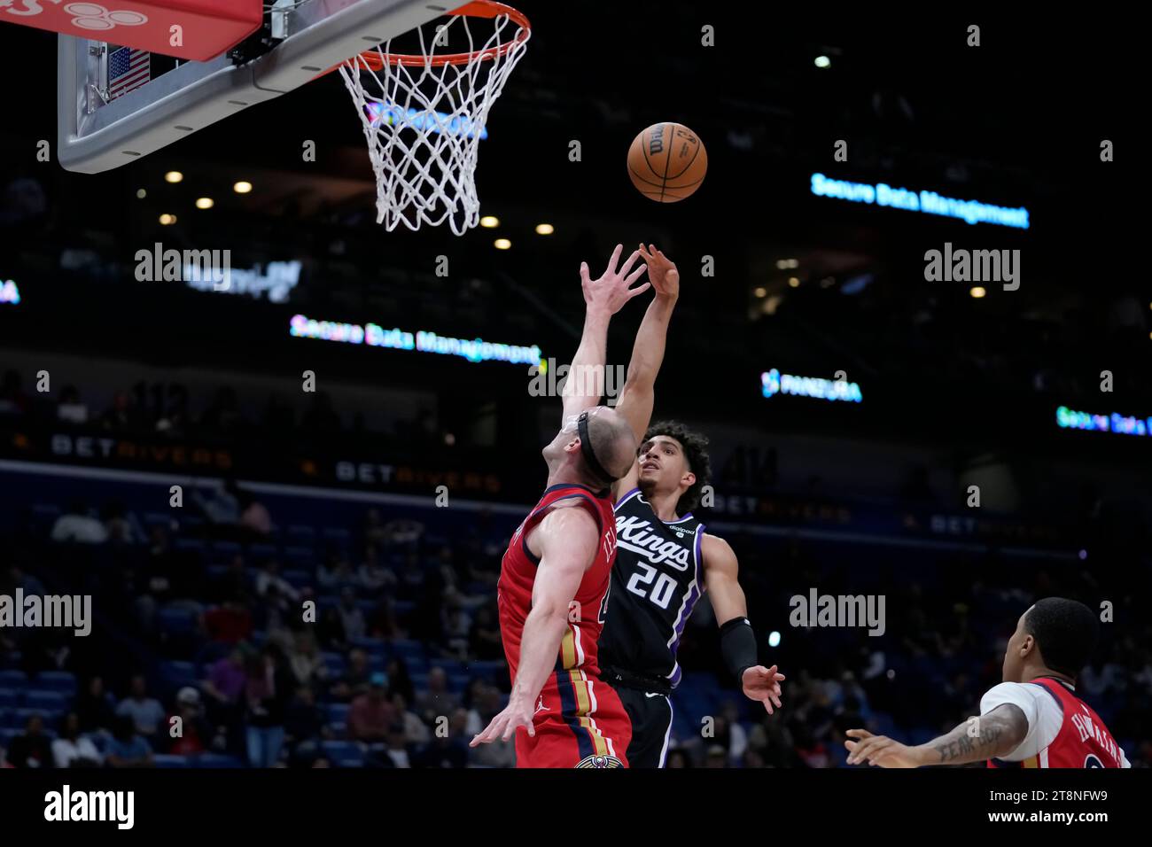 Sacramento Kings guard Colby Jones (20) shoots against New Orleans ...