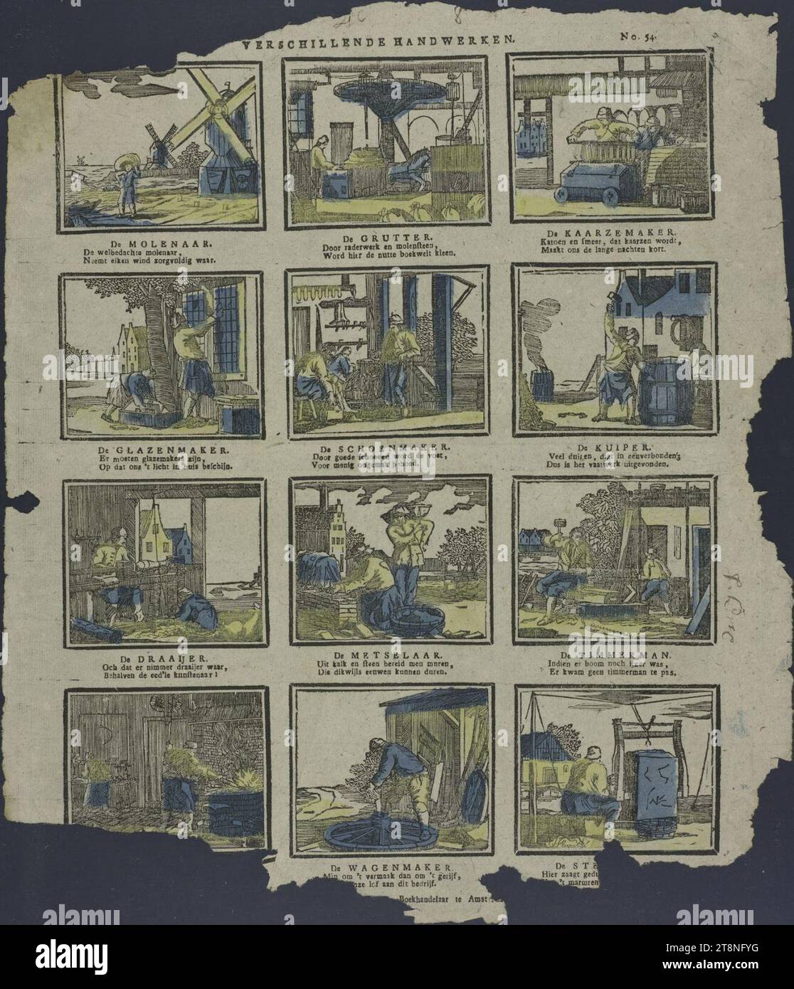 Verschillende handwerken-Catchpenny print-Borms 0848 Stock Photo - Alamy