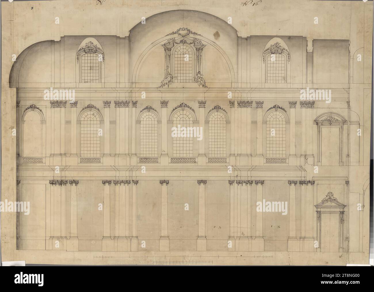 Vienna I, Hofburg, conversion and new building project, chapel, section ...