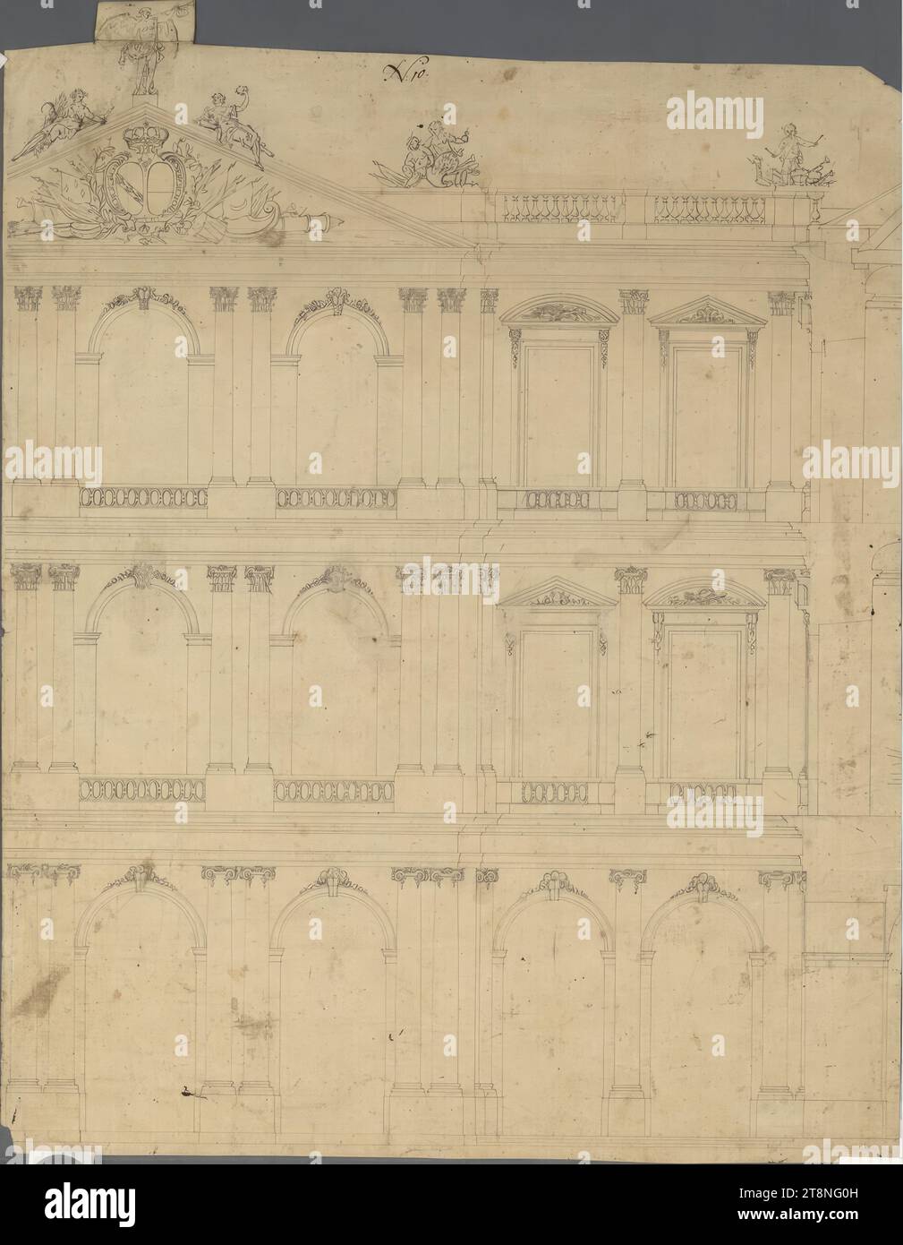 Vienna I, Hofburg, conversion and new building project, facade, risalit ...
