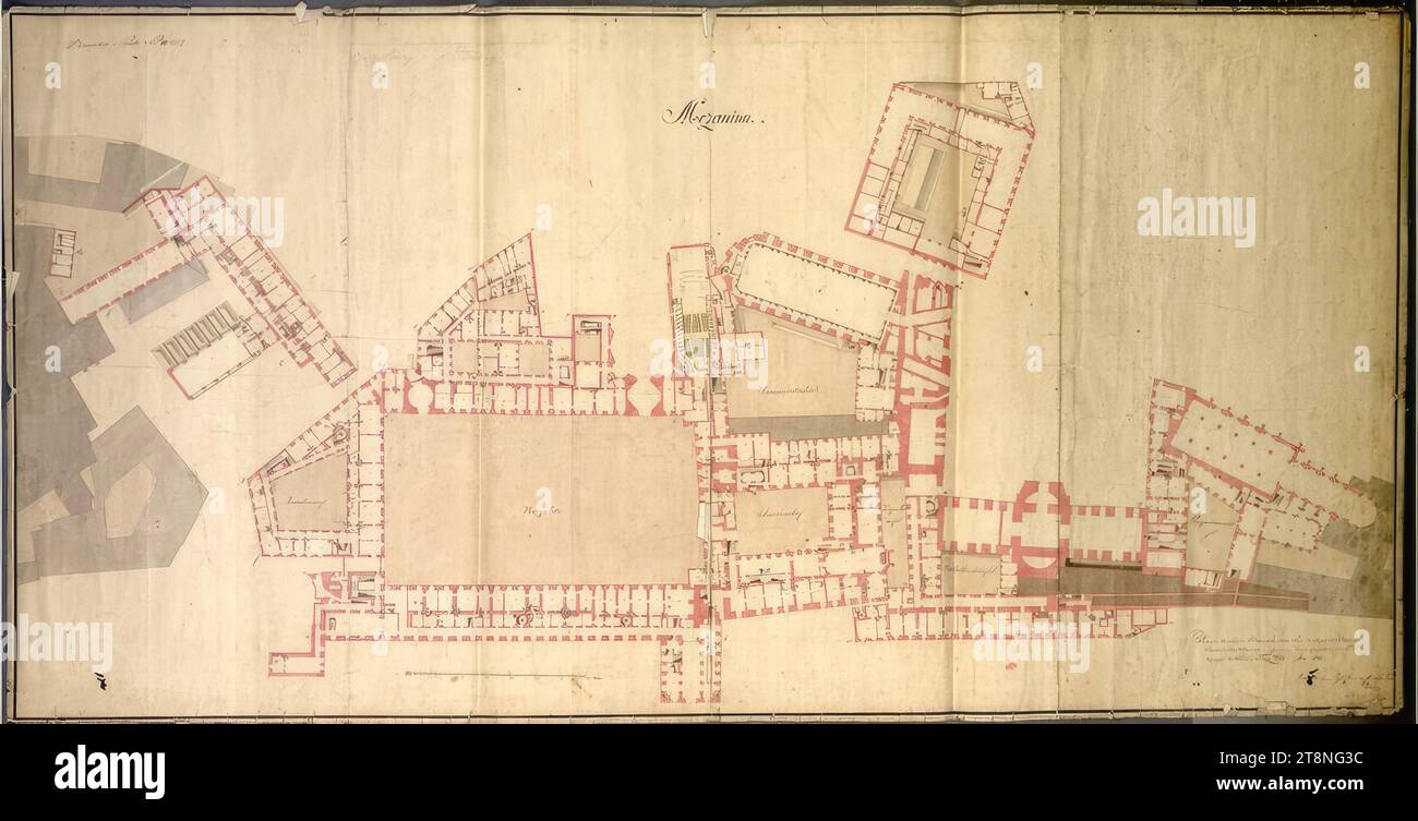 Vienna I, Hofburg, overall plan, as-built plan, mezzanine, floor plan ...