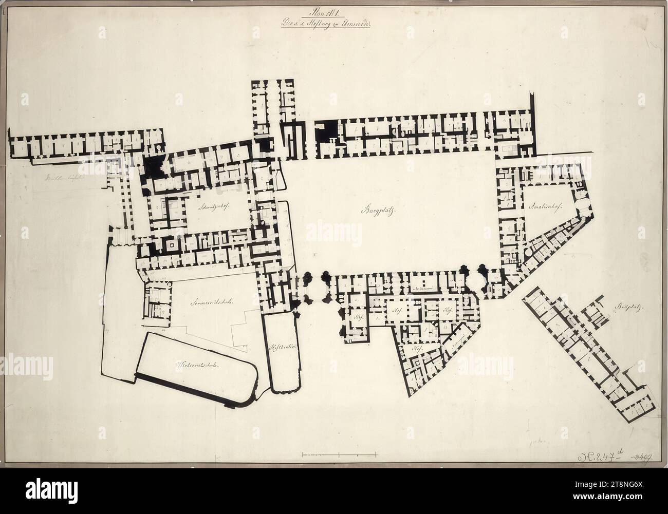 Vienna I, Hofburg, overall plan, ground floor, floor plan, 1820-1823 ...