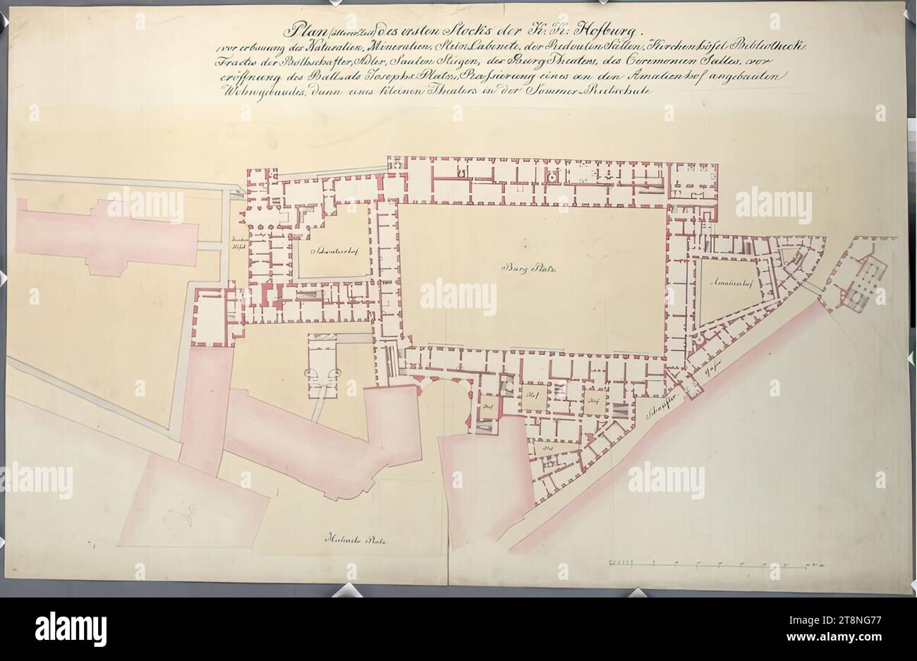 Vienna I, Hofburg, overall plan, 1st floor, historical floor plan, 1st ...
